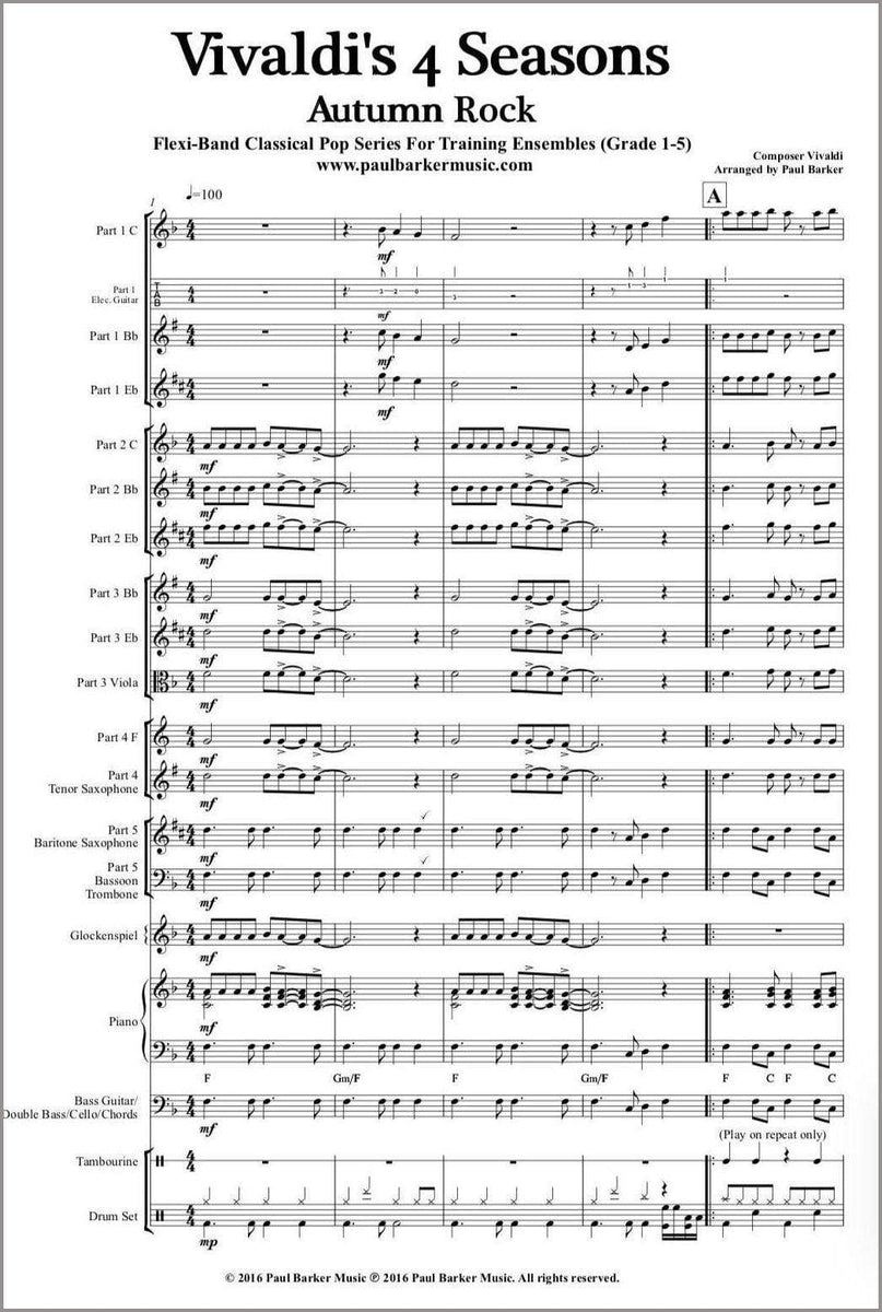 Vivaldi's 4 Seasons Autumn Rock – Paul Barker Music